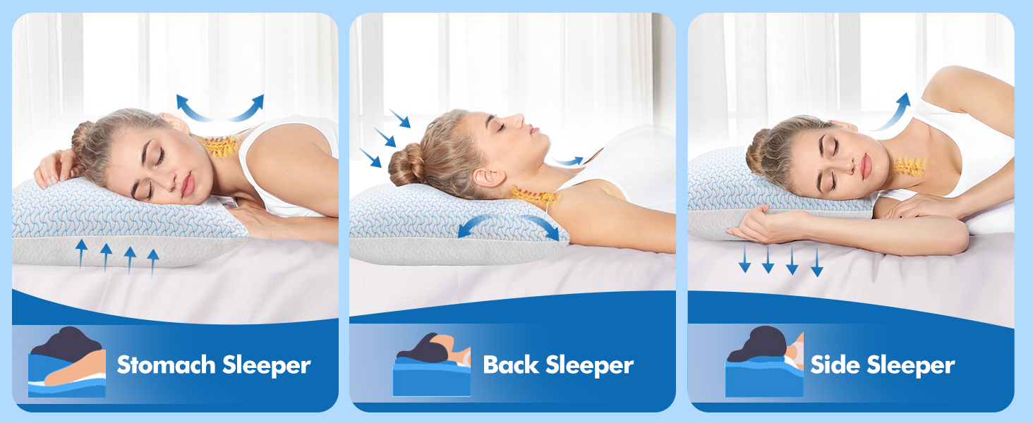 Amazon.com: Iwacool Cooling Pillows Queen Size Set of 2 Pack, Shredded Memory Foam Pillows for ...