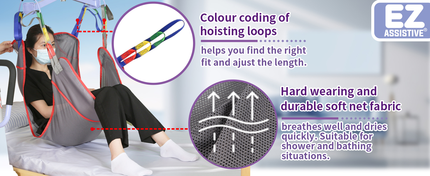 Amazon.com: EZ Assistive Universal Full Body Patient Lift Sling for Patient Lift or Transfer ...