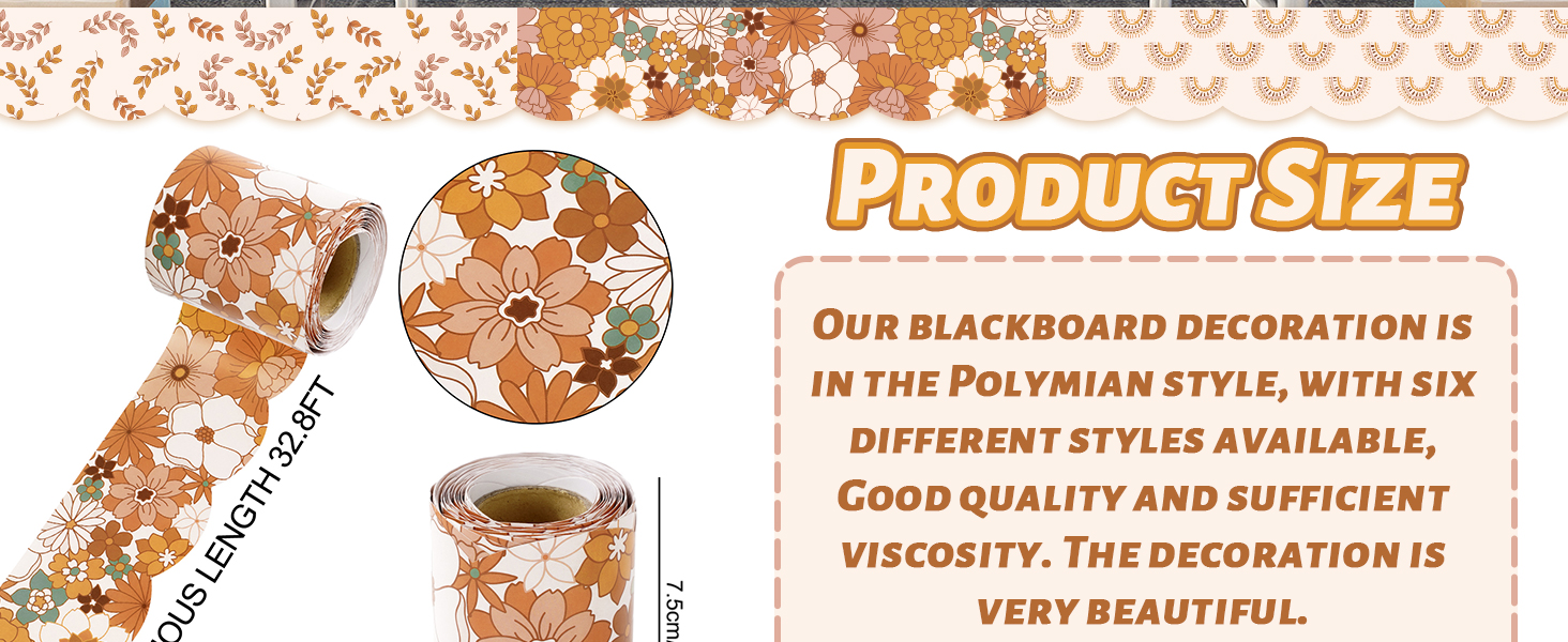 Amazon.com: Whaline 196.8ft 6 Rolls Modern Boho Bulletin Board Borders ...