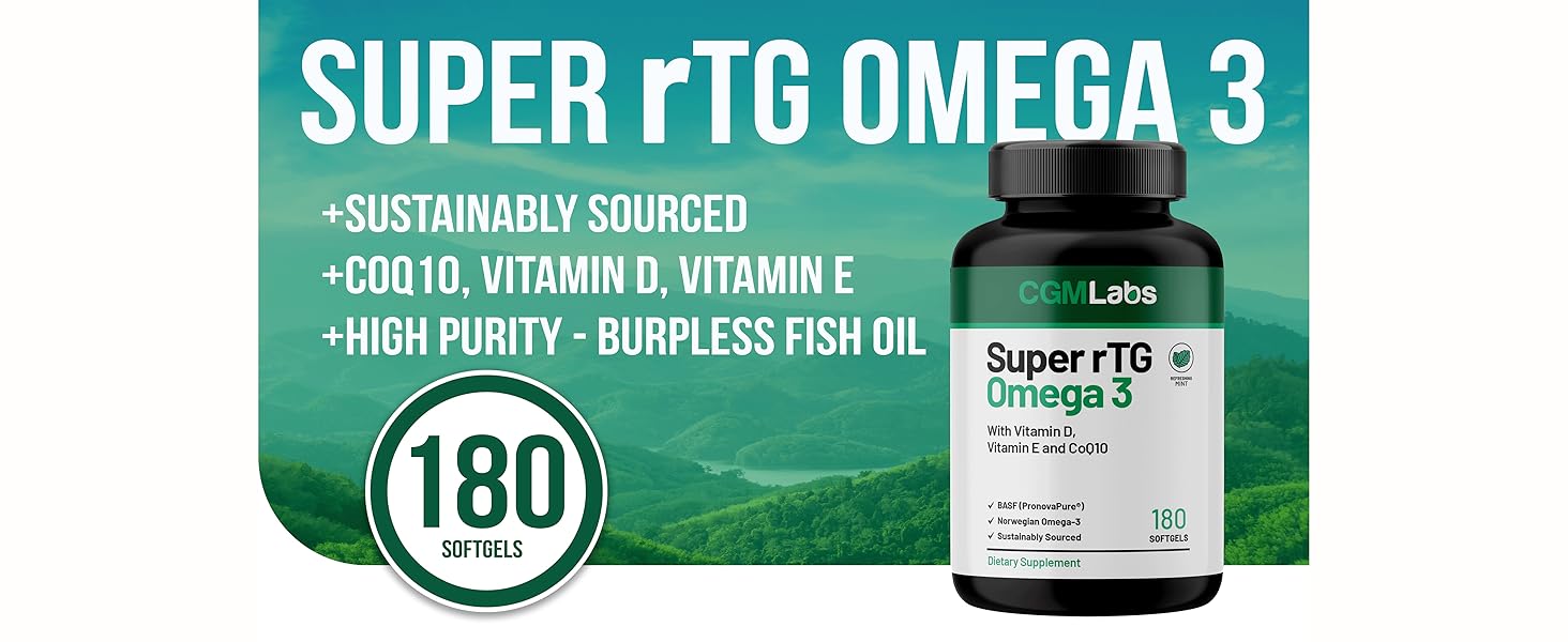 Amazon.com: rTG Omega 3 Norwegian Fish Oil with CoQ10 Dietary Supplement- Heart Health ...