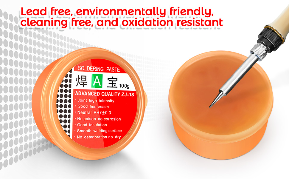 100g Solder Flux Paste, Lead Free Solder Flux, No-Clean Flux Soldering Paste, Soldering Flux for ...