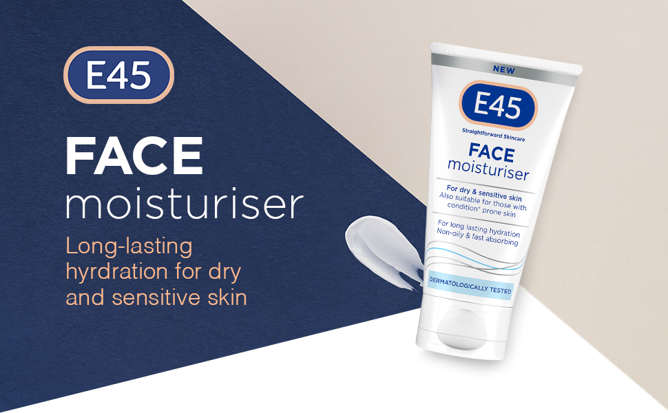 E45 Face Moisturiser – Face Cream for Long-Lasting Moisturisation – E45 Cream for Dry and ...