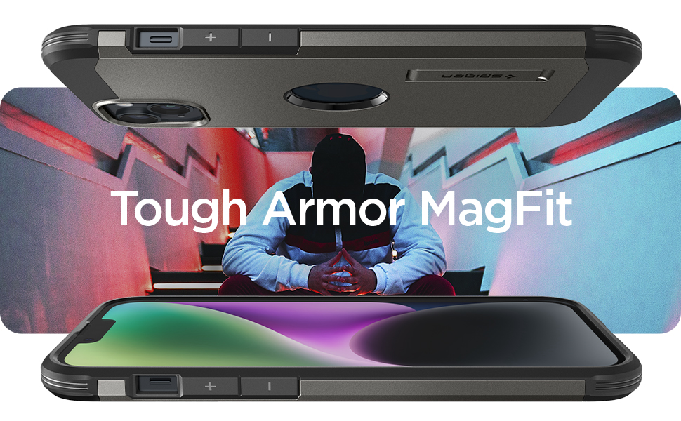 Amazon.com: Spigen Tough Armor MagFit Designed for iPhone 14 Plus Case (2022) [Kickstand ...