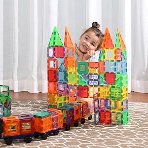 Amazon.com: MagHub Magnet Toys Magnetic Tiles, 65 PCS Magnetic Building Blocks Set Learning ...