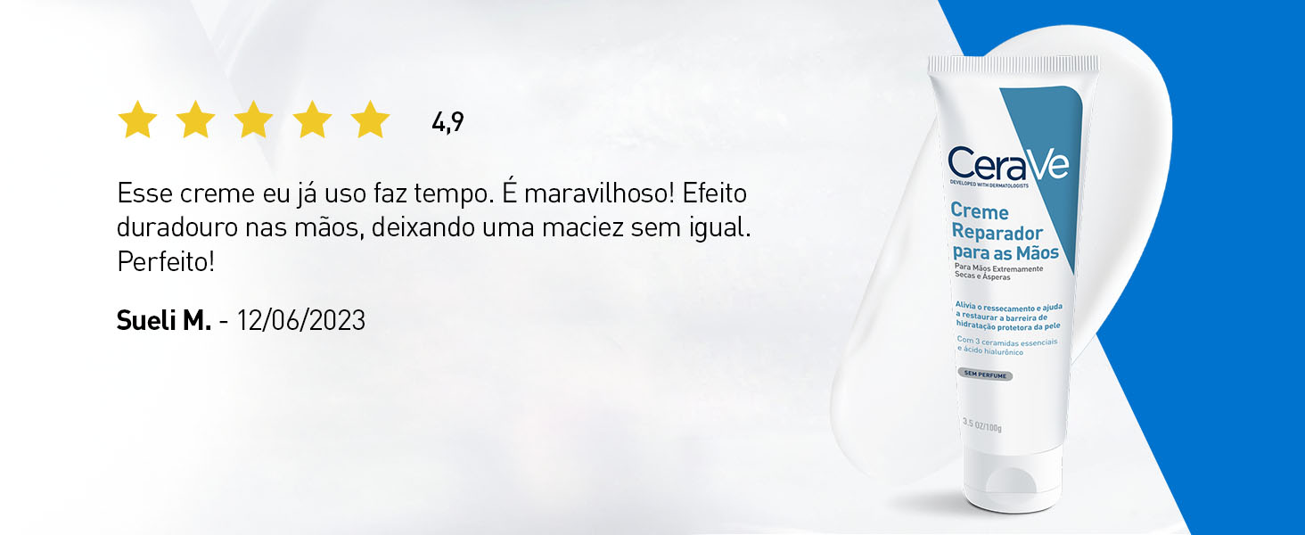 CeraVe, Creme Reparador para Mãos, com Ácido Hialurônico, 100ml : Amazon.com.br: Beleza