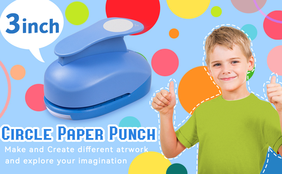 Amazon.com : Paper Punch, 3 inch Circle Hole Punches, Circle Paper Puncher, Large CirclePunch ...