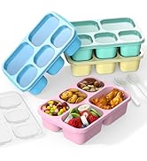 Amazon.com: Bento Box Adult Lunch Box - 4 Pack, 5 - Compartment Meal Prep Container for Kids ...