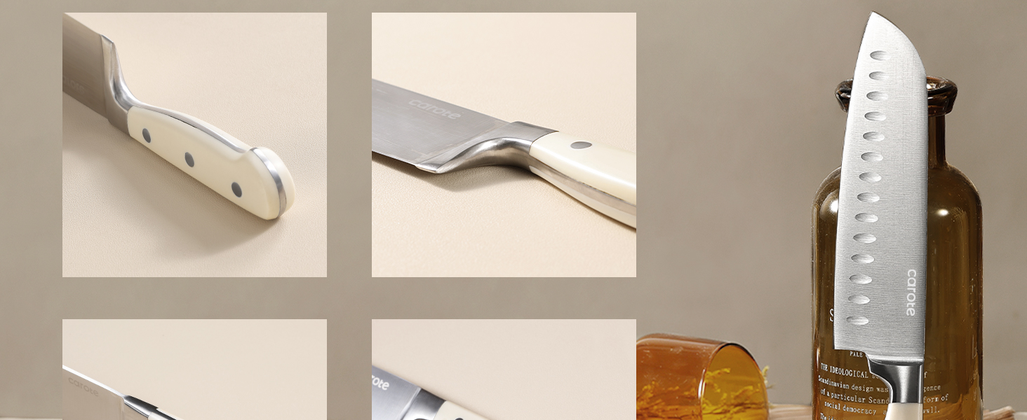 Amazon.com: CAROTE 14 Pieces Knife Set with Block, Forged, High Carbon ...