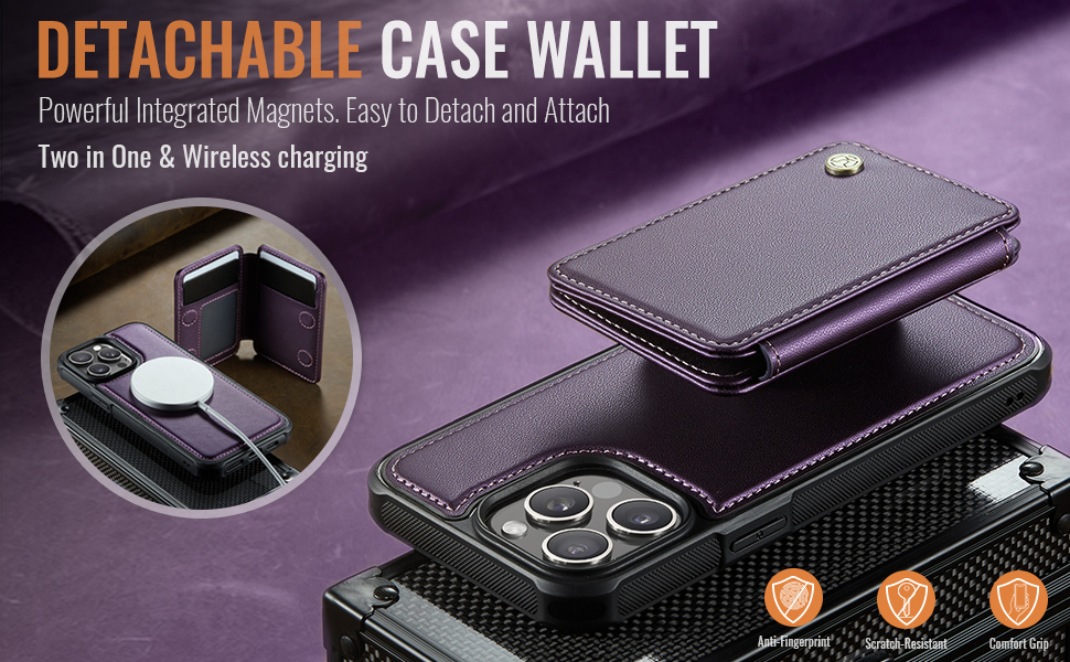 Amazon.com: Usroom Compatible with Magsafe for iPhone 15 Pro Wallet Case Magnetic Card Holder ...