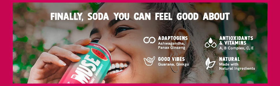 Amazon.com : My Muse Inspired Soda™ – Low Sugar, Low Calorie, Inspired Soda Enhanced with ...