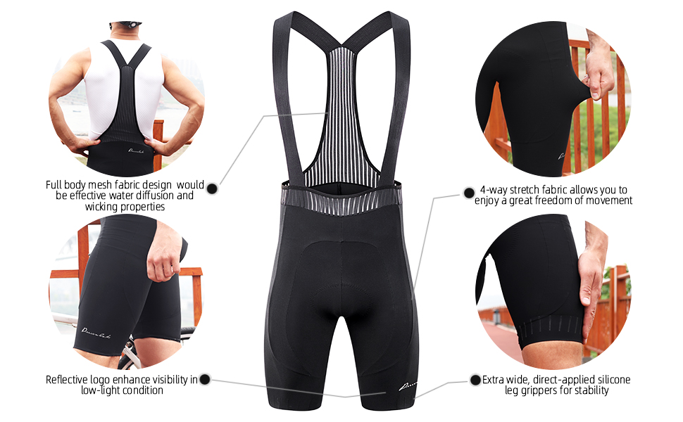Amazon.com: Przewalski Men's Pro Team Cycling Bib Shorts 4D Padded Bicycle Biking Bib Shorts ...