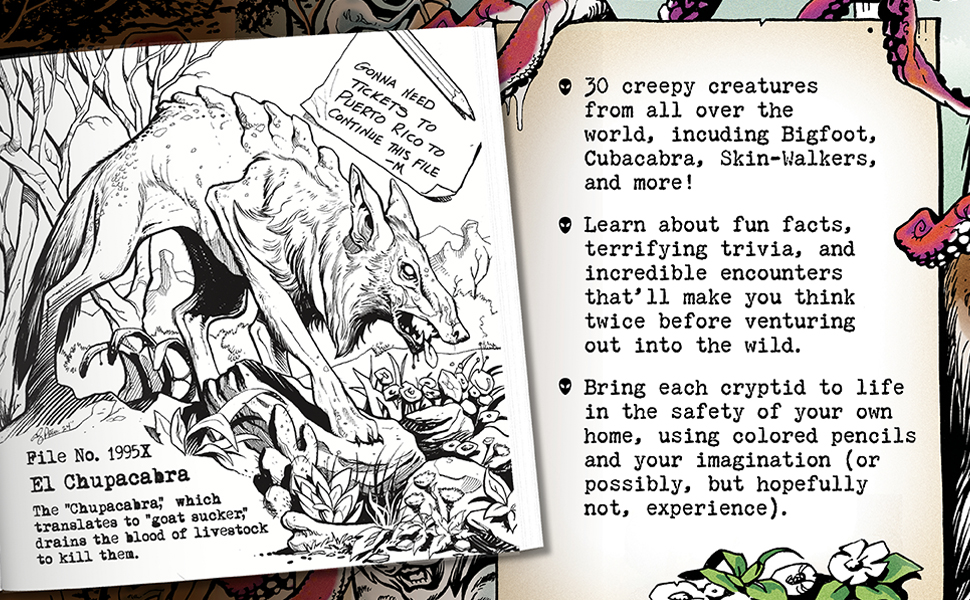 Amazon.com: The Cryptid Creatures Coloring Book: From Bigfoot and Mothman to the Chupacabra ...