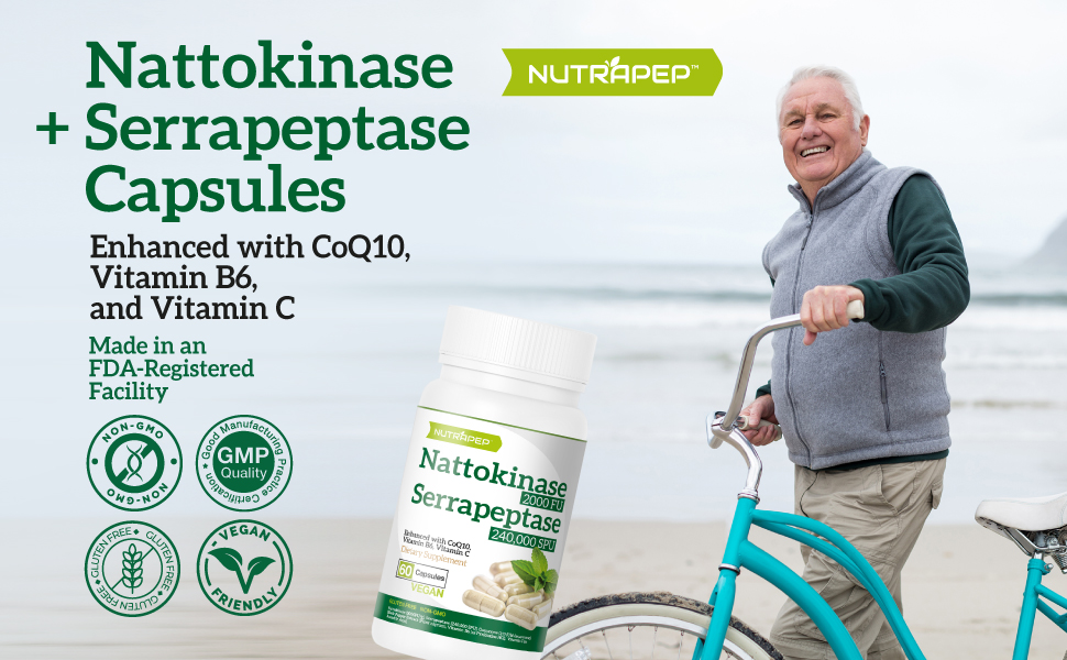 Amazon.com: Nattokinase 2000 FU Serrapeptase 240000 SPU Supplement - Enhanced with Coenzyme ...