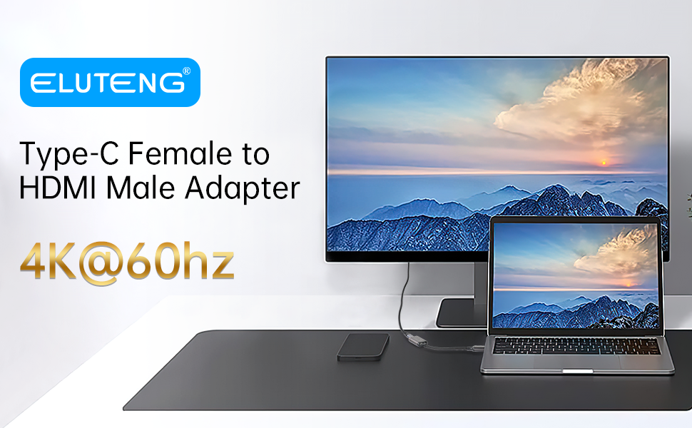 Amazon.com: ELUTENG USB C Female to HDMI Male Adapter Uni-Directional Type C 3.1 (Source) to ...