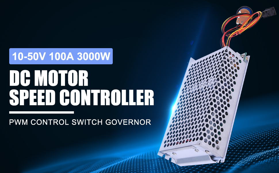 EVTSCAN 10 to 50V 100A PWM DC Motor Speed Controller, 5000W High Power, with CW/CCW Switch ...