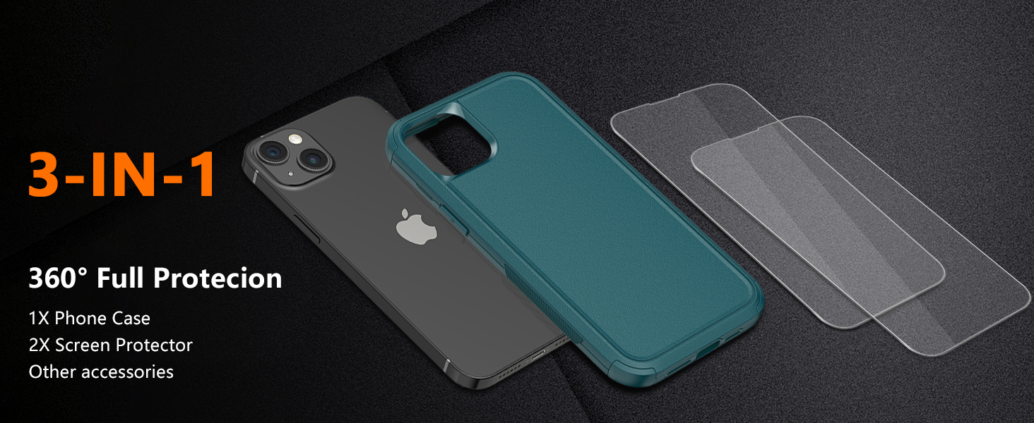 Amazon.com: Diverbox for iPhone 15 Plus Case [Shockproof] [Dropproof] [Tempered Glass Screen ...