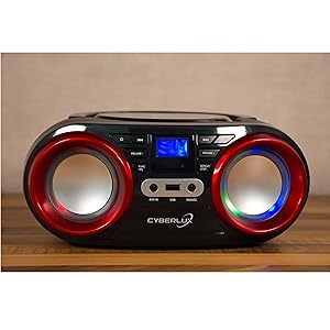 Tragbarer CD-Player | LED-Discolichter | Boombox | CD/CD-R | USB | FM Radio | AUX-In ...