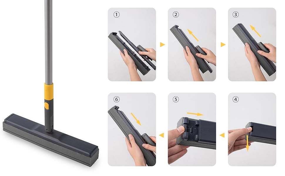 Amazon.com: Yocada Mop and Bucket with Wringer Set Sponge Mop and Collapsible Bucket Kit for ...