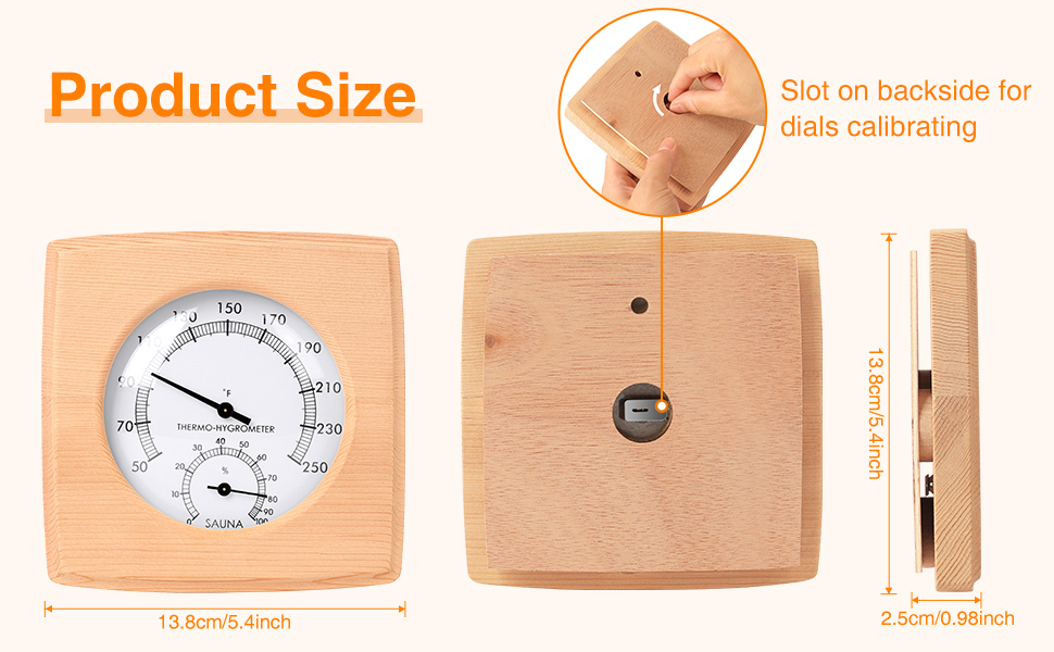 Amazon.com : Etsutomy Sauna Thermometer, 2in1 Wooden Fahrenheit Sauna Thermometer Hygrometer ...