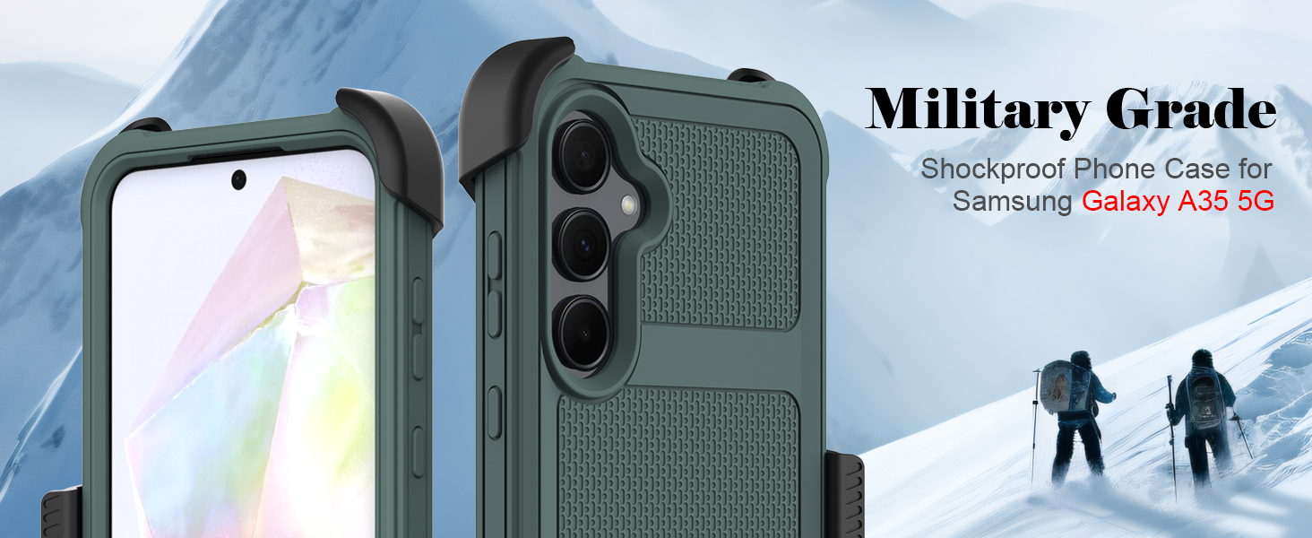 Amazon.com: Leptech for Samsung Galaxy A35 5G Case with 2 Pack Tempered Glass Screen Protector ...