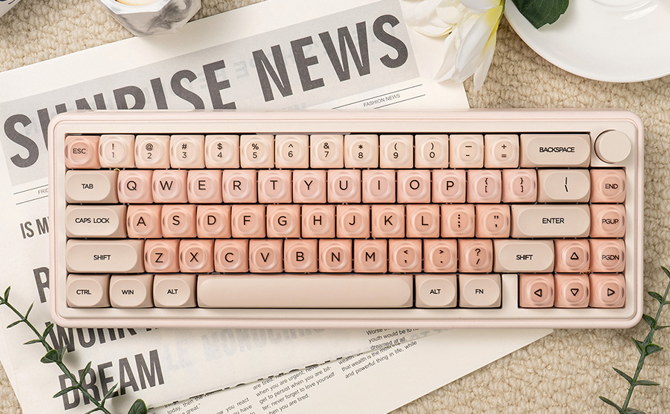 Amazon.com: 132 Keys PBT Dye Sub Pink Jelly Keycaps MOA Profile Keycaps Foundation Keycaps Set ...