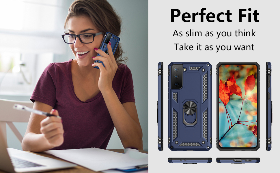 Amazon.com: Dionsibei Military Grade Drop Impact for Samsung Galaxy S21 Plus Case 360 Metal ...