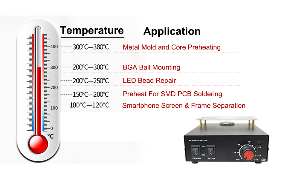 INTBUYING Preheater Machine Preheating Station 853B 220V AC 540W BGA Rework station Desoldering ...