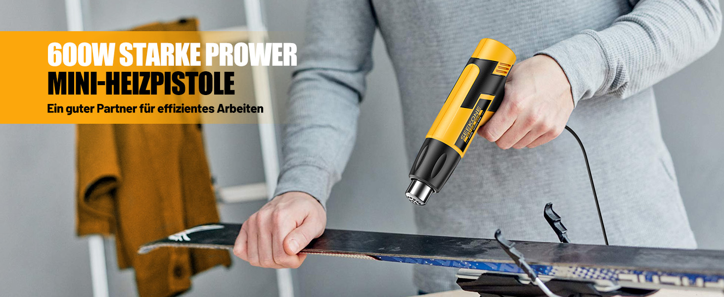 SEEKONE Mini Heißluftpistole, 600W Dual Temperatur Heißluftpistole 300 ℃ & 500 ℃, mit ...