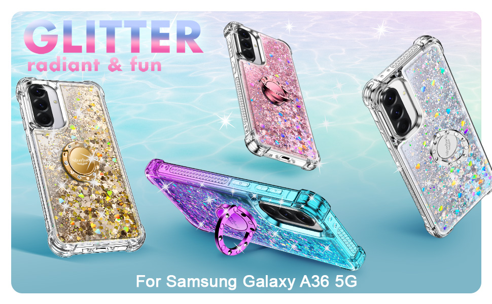 Amazon.com: Silverback for Samsung Galaxy A36 5G Phone Case with Stand, Moving Liquid ...