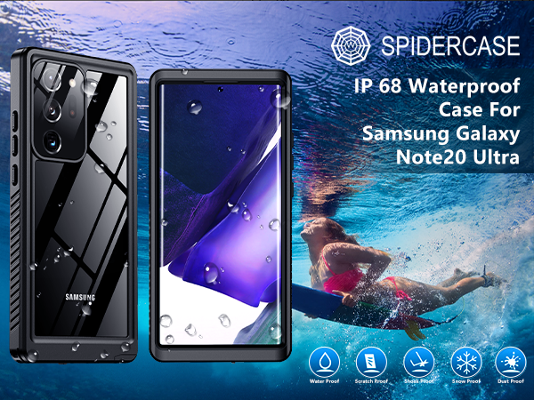 Mua for Samsung Galaxy Note 20 Ultra Case Waterproof, [12FT Military-Grade Drop Protection ...