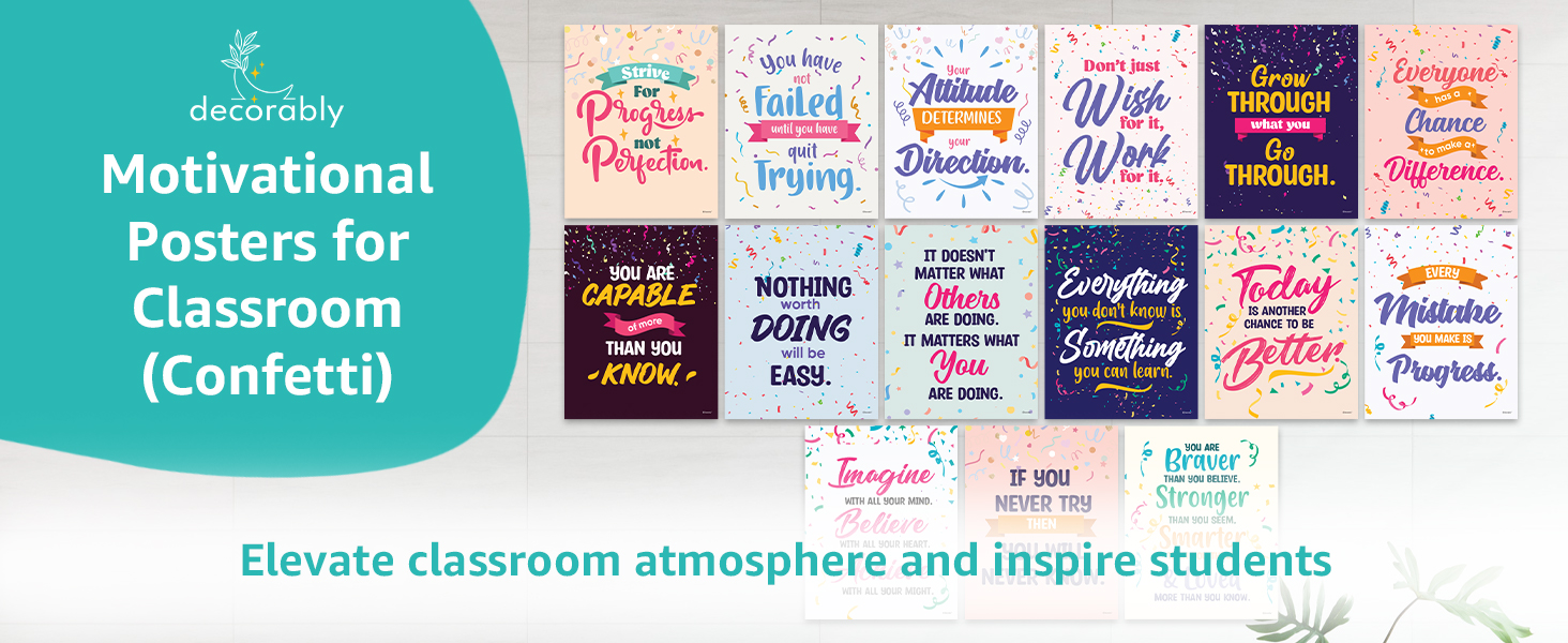 Amazon.com: Decorably 15 Farmhouse Themed Motivational Wall Decor for ...