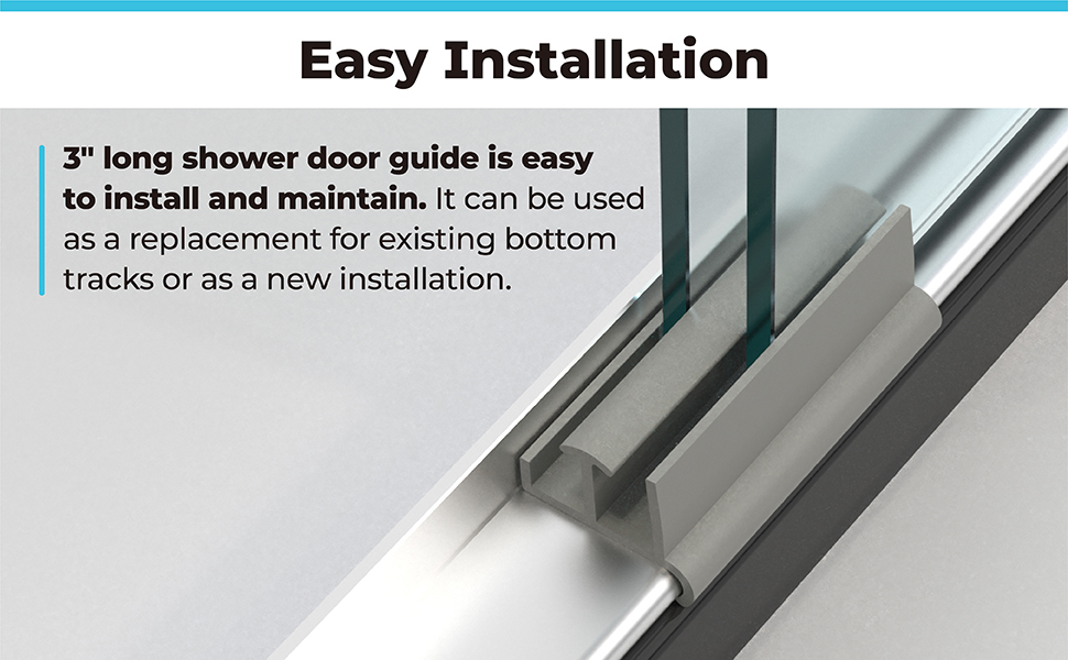 Amazon.com: PalpitateC Gray Sliding Shower Door Bottom Guide fits for Sliding Shower Doors, 1-3/ ...