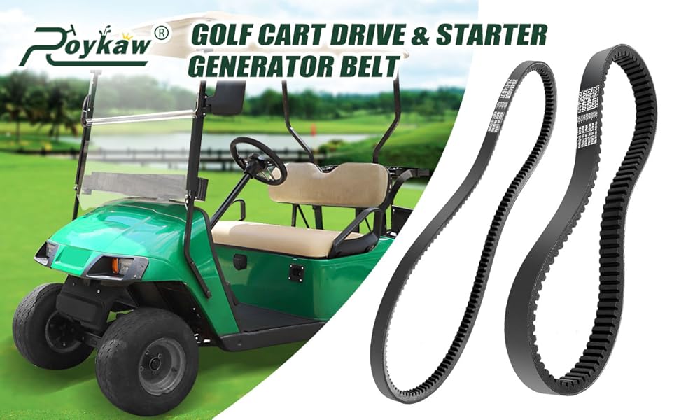 Amazon.com: ROYKAW EZGO TXT Gas Drive Belt & Starter Belts Kit for EZGO 4 Cycle Gas Golf Cart ...