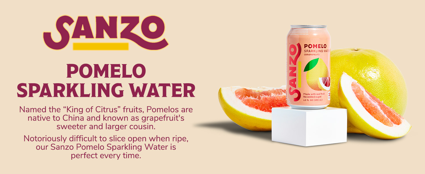 Amazon.com: Sanzo Flavored Sparkling Water - Pomelo (Grapefruit) 12-Pack - Carbonated Drink Made ...