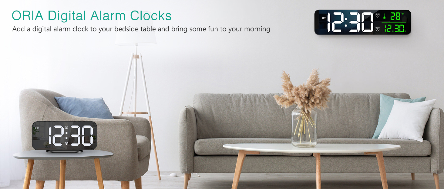 Amazon.com: ORIA Projection Alarm Clock for Bedroom, Digital Clock ...