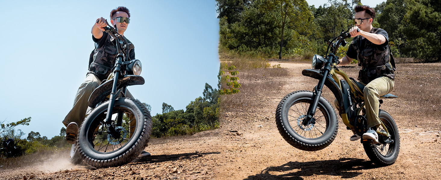 Amazon.com : BIGNIU Electric Bike for Adults – 20" Fat Tire, Peak 1200W Motor, 48V 15A Battery ...