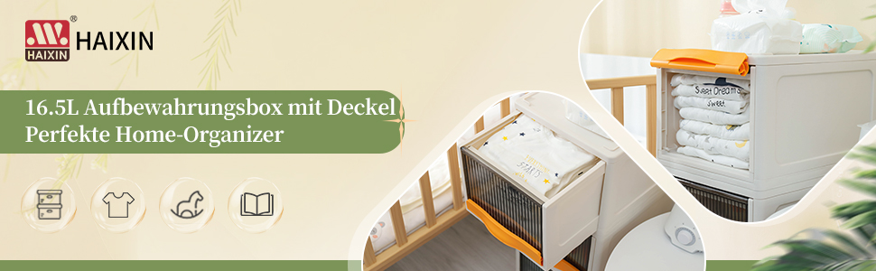 HAIXIN Schubladen-Organizer, stapelbare Kleiderschrank-Schubladen 16.5L Aufbewahrungsbox, Boxen ...