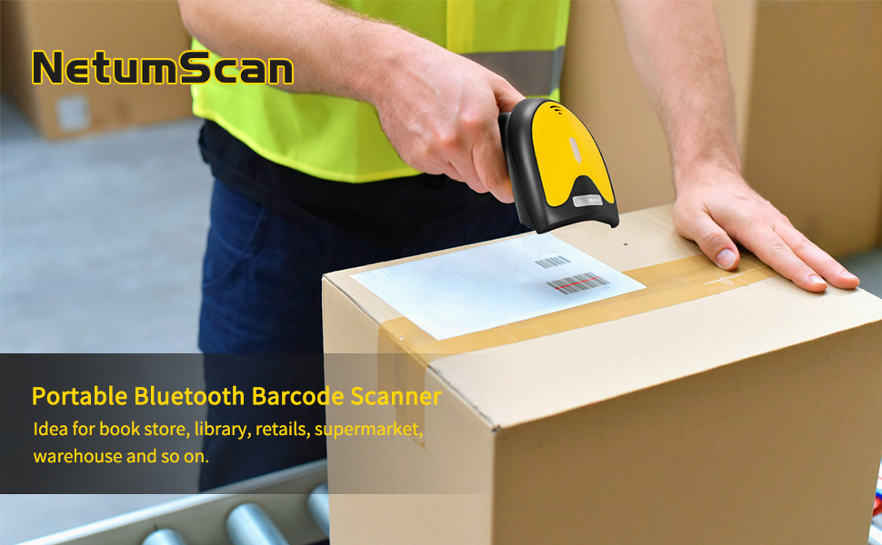 Amazon.com : NetumScan Bluetooth QR Barcode Scanner, 3 in 1 Automatic Wireless 1D 2D Barcode ...