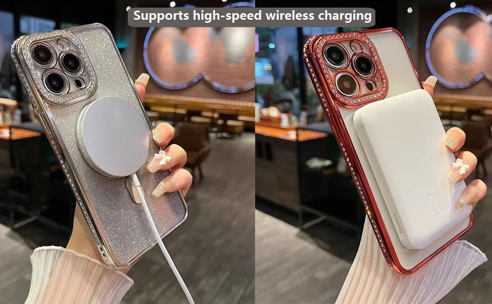 Amazon.com: LZGHOYF for iPhone 14 Pro Max Magnetic Case Compatible with MagSafe Luxury Plating ...