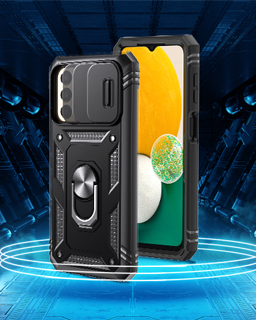 LeYi for Samsung A13 Phone Case with Camera Cover Slider, (2 Pack HD Screen Protector) 360° Full ...