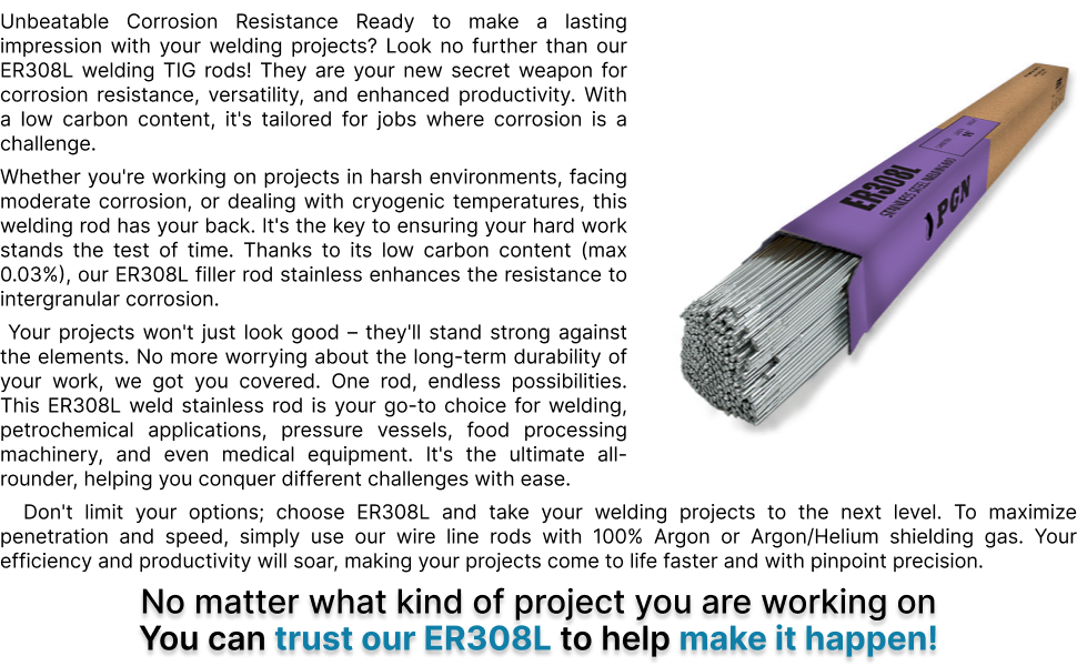 PGN ER308L 1-lb 1/8" x 16" Stainless Steel Welding Rod - TIG Filler Rod, TIG Rod - Amazon.com