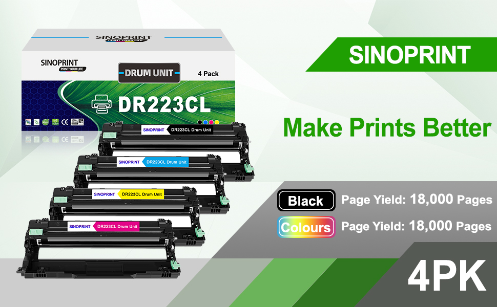 Amazon.com: SINOPRINT DR223/DR223CL Imaging Drum Unit High Yield Compatible with Brother HL ...