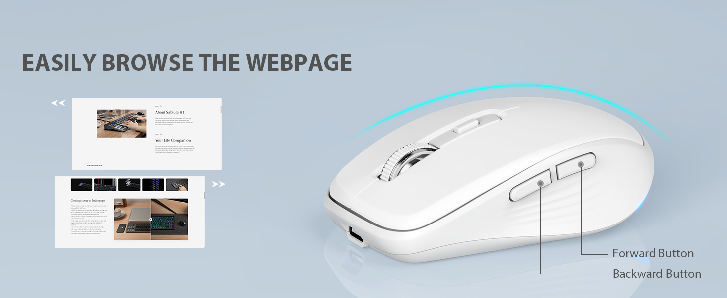 Sablute Wireless Keyboard And Mouse Combo Backlit Compact Quiet Keyboard With Rgb