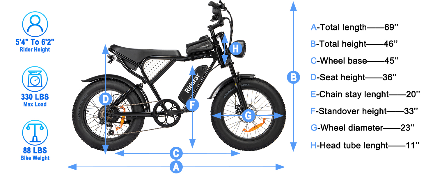 Amazon.com : YVY Electric Dirt Bike for Adults,1000W/1500W/2000W Motor 20" Fat Tire E Bike, Off ...