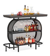 Amazon.com: Tribesigns Home Bar Unit, Industrial 3-Tier Liquor Bar ...