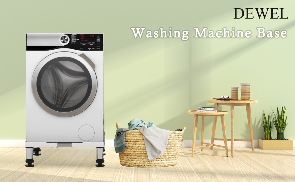 DEWEL Waschmaschinen Sockel Untergestell mit 4 Füßen + 8 Röhren, Bärenlast 500kg Verstellbarer ...
