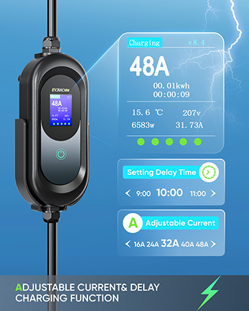 Amazon.com: Evjuicion Level 2 EV Charger, 48Amp 240v Nema 14-50 Plug EV Chargers for Home Level ...