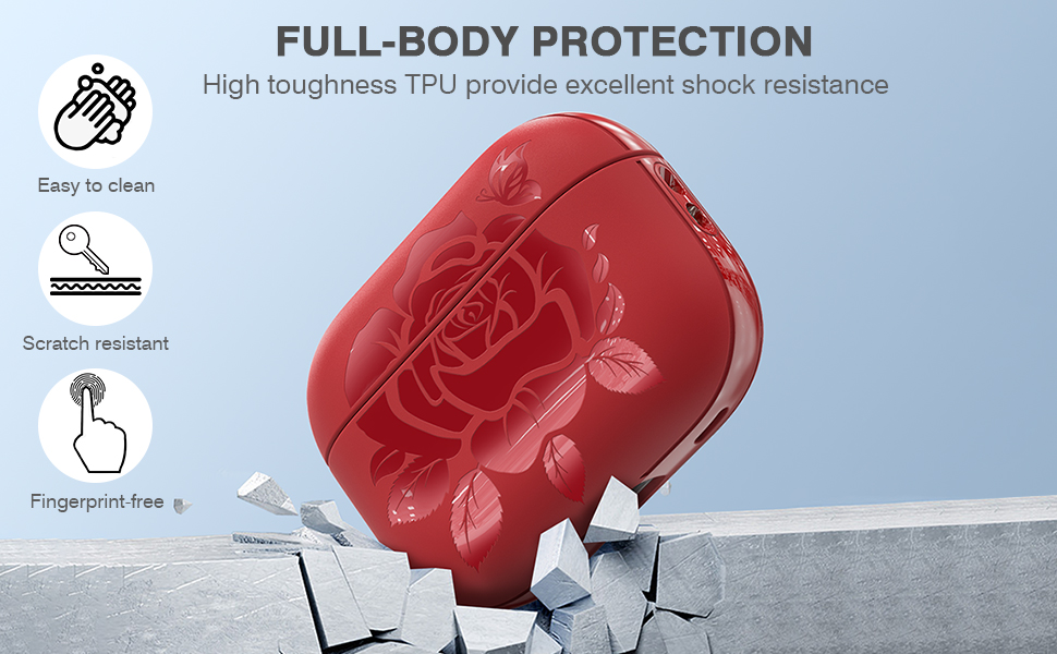 Amazon.com: for Airpods Pro 2 Case (2022),DATIMIRA Rose Engraved TPU Apple airpods pro 2nd ...