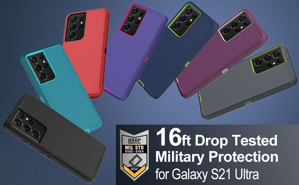 Amazon.com: Aliruke Case for Samsung Galaxy S21 Ultra Phone Case for S21 Ultra 5G Black/Black ...