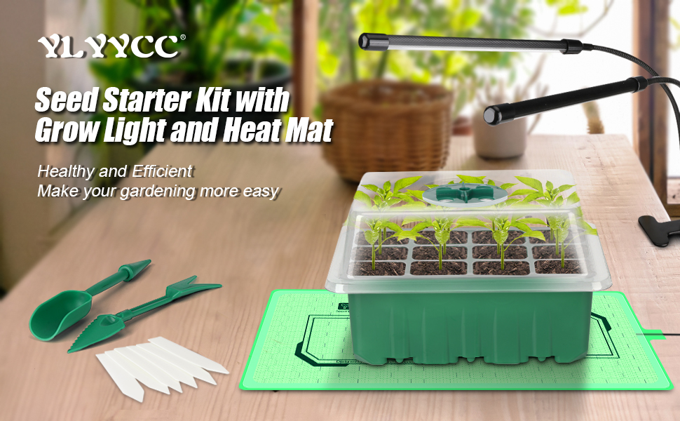 Amazon.com : YLYYCC Seed Starter Kit with Grow Light,72 Cells Seed Starter Tray with Humidity ...